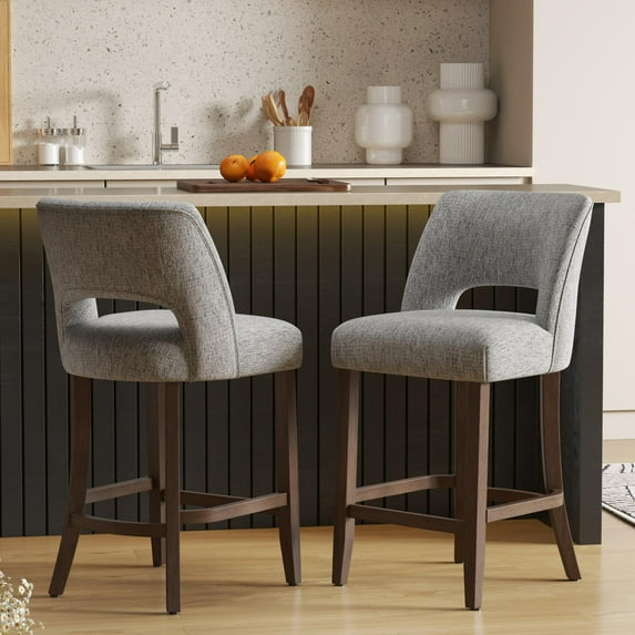 Counter Height Bar Stools Set of 2, Mid Century Modern Design with ...