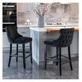 Counter Height Bar Stools Set of 2, Upholstered Kitchen Barstools with ...