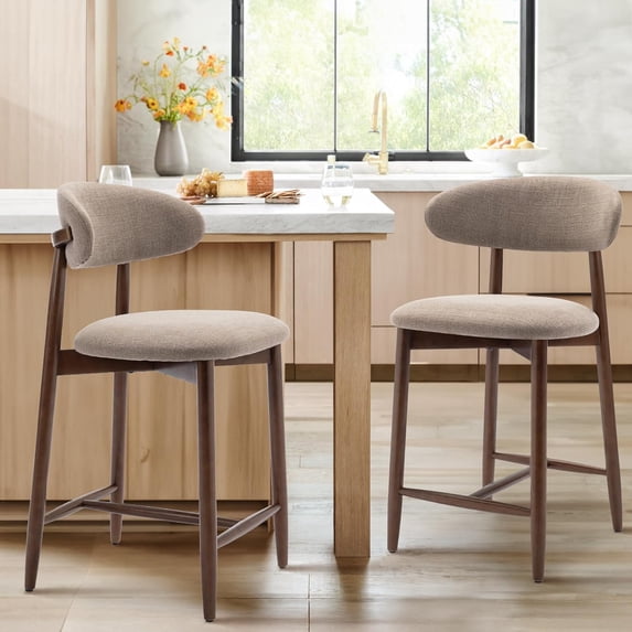 Counter Height Bar Stools Set of Kitchen Bar Stools with Back Mid ...