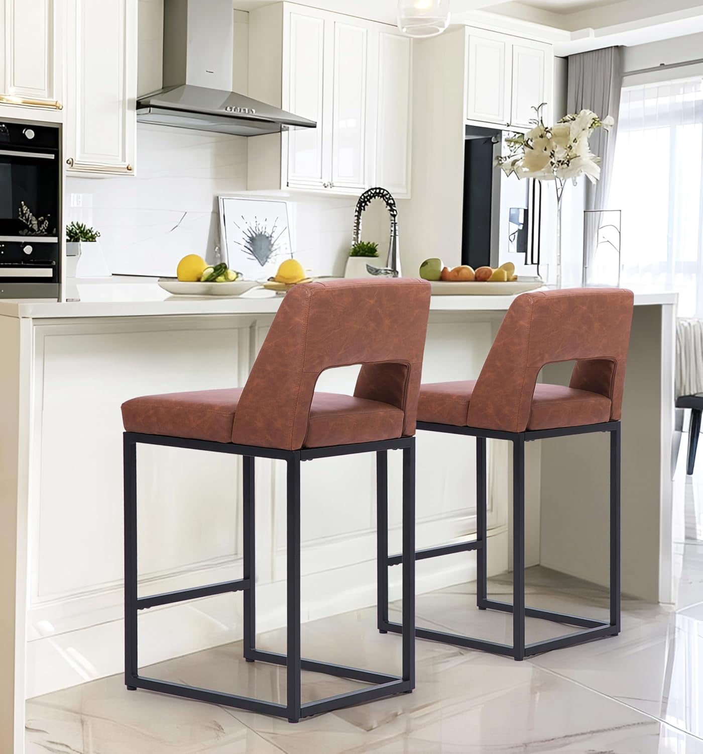 Counter Height Bar Stools for Counter Bar Chairs with Backs for Island ...