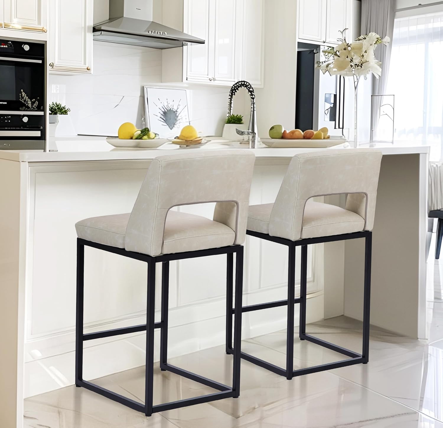 Counter Height Bar Stools for Counter Bar Chairs with Backs for Island ...