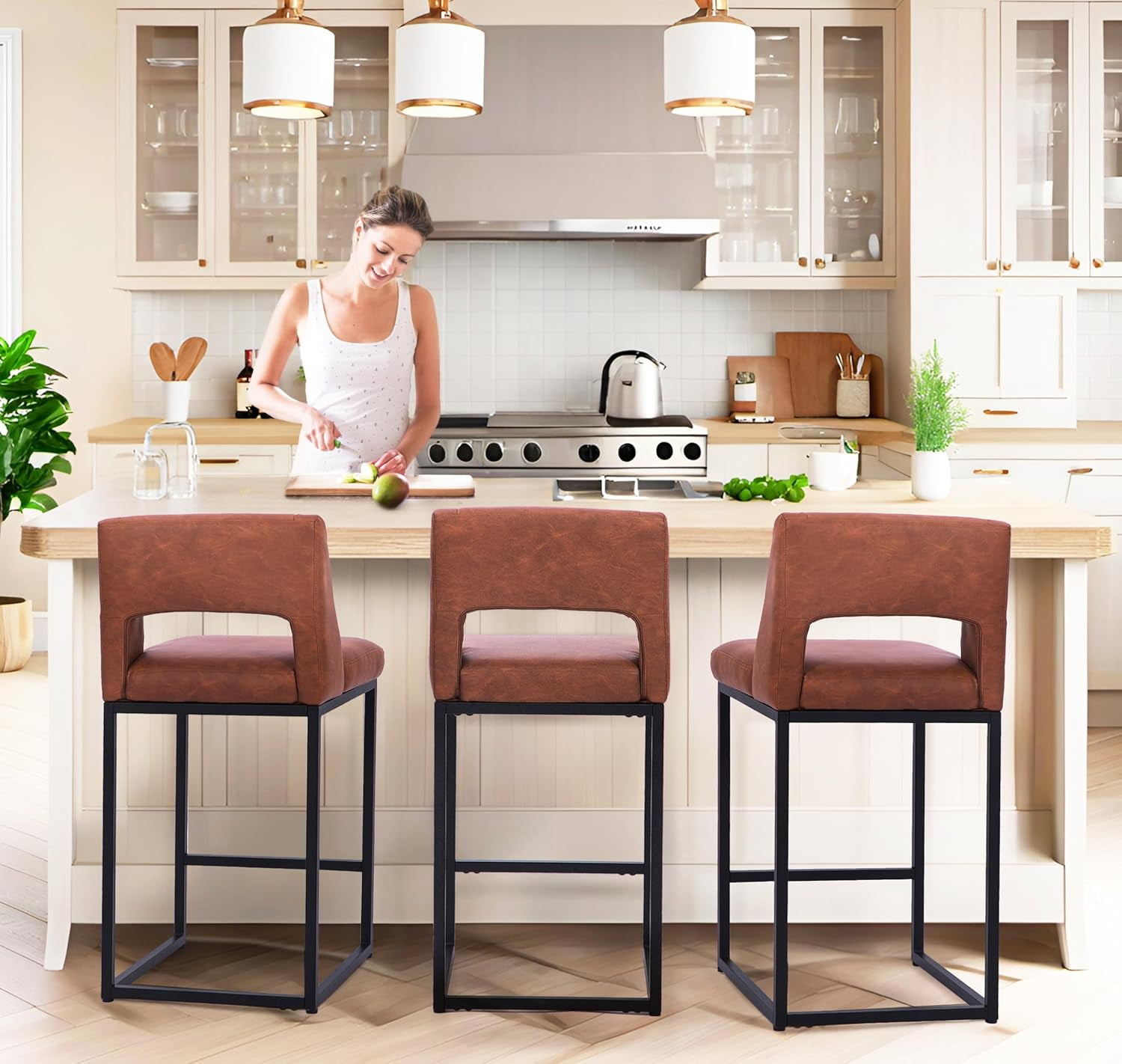 Counter Height Bar Stools for Counter Bar Chairs with Backs for Island ...