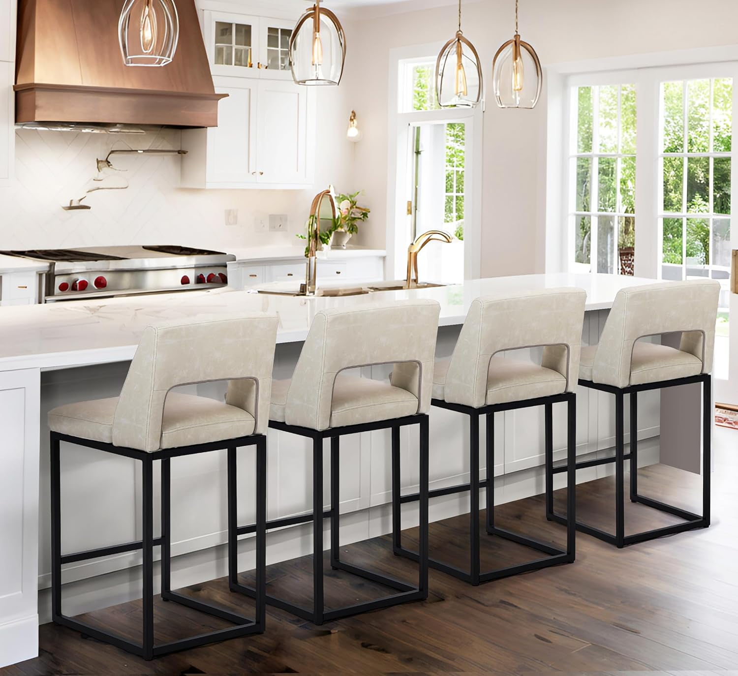 Counter Height Bar Stools for Counter Bar Chairs with Backs for Island ...