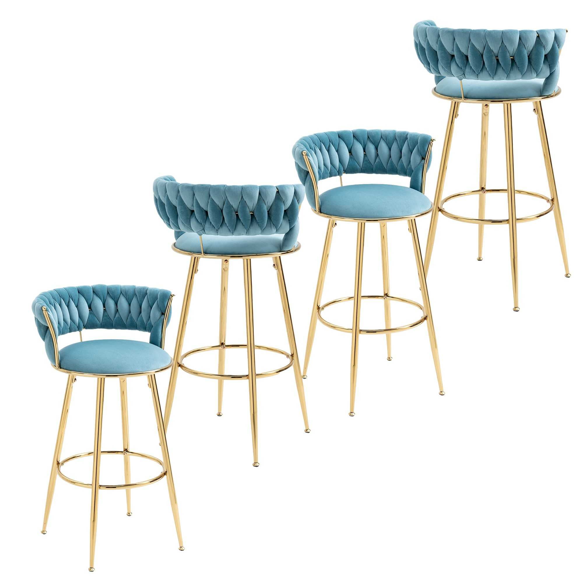 Counter Height Barstools, Bar Stools, Modern Velvet Upholstered Bar ...
