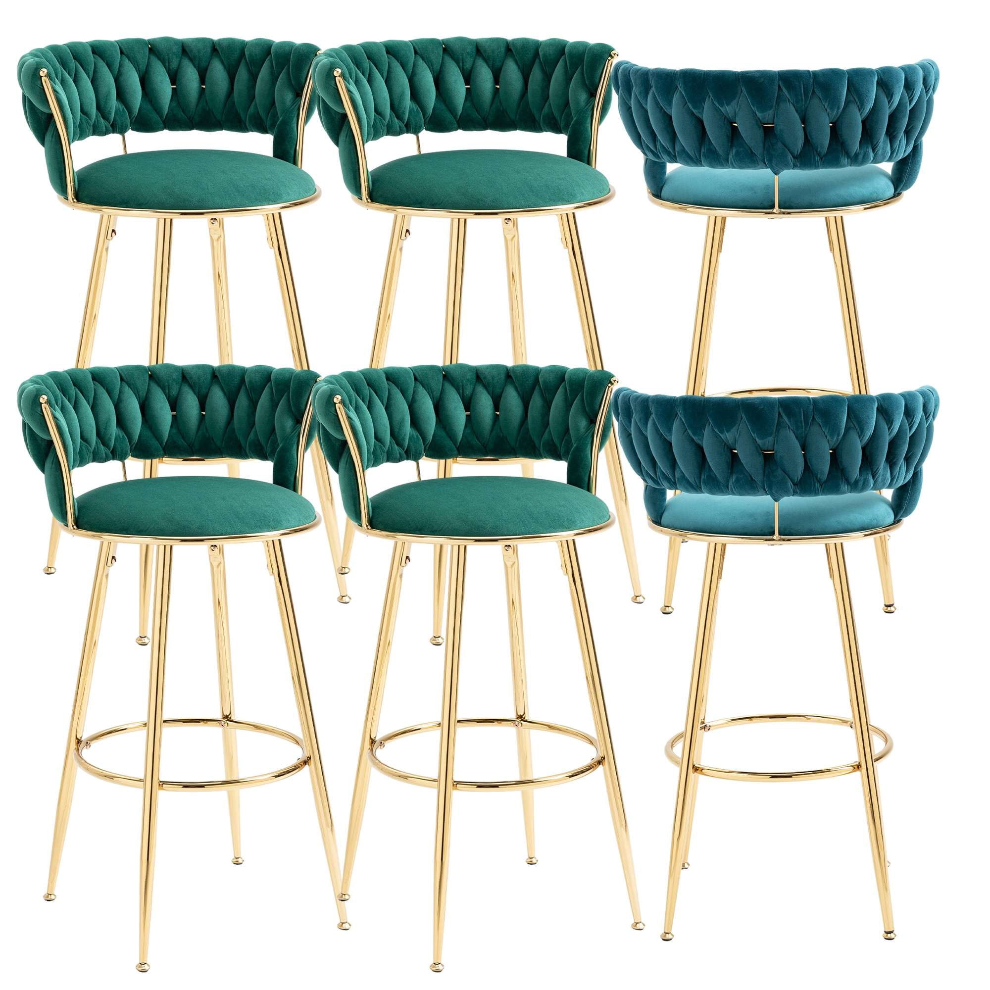 Counter Height Barstools, Bar Stools, Modern Velvet Upholstered Bar ...