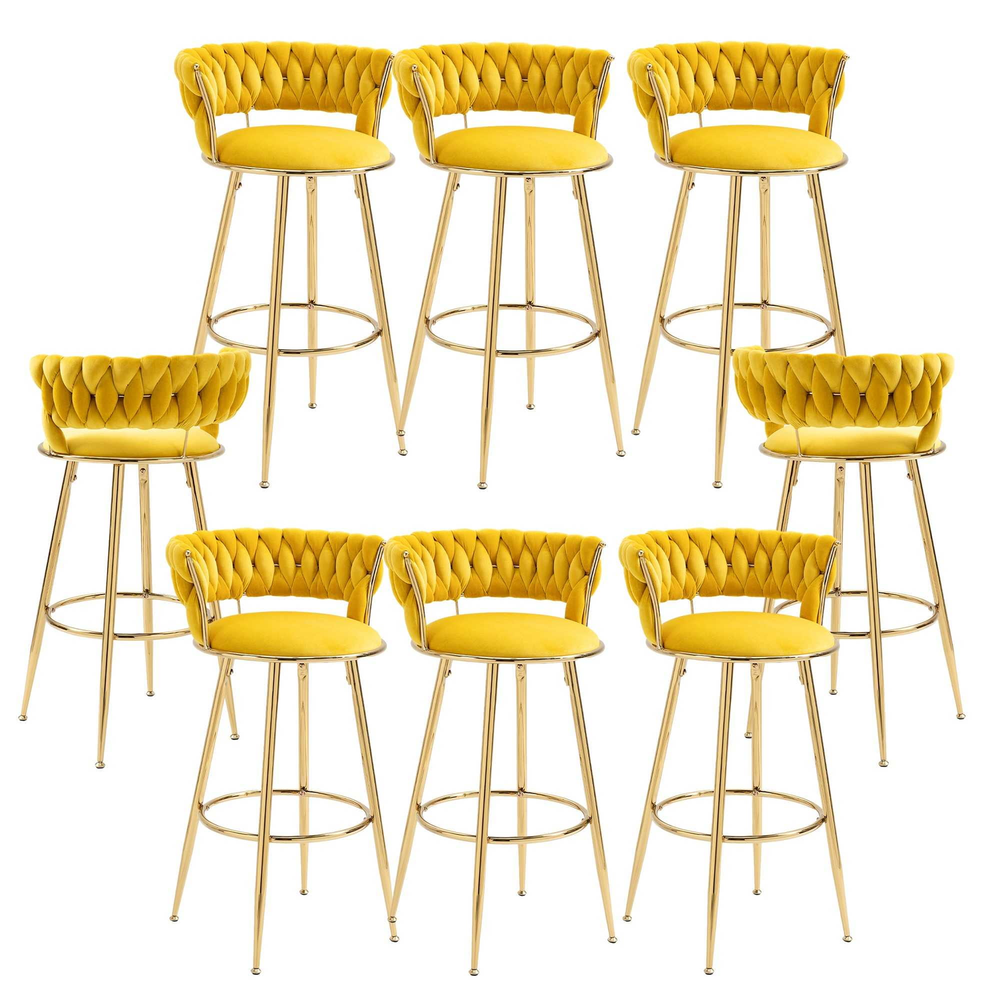 Counter Height Barstools, Bar Stools, Modern Velvet Upholstered Bar ...