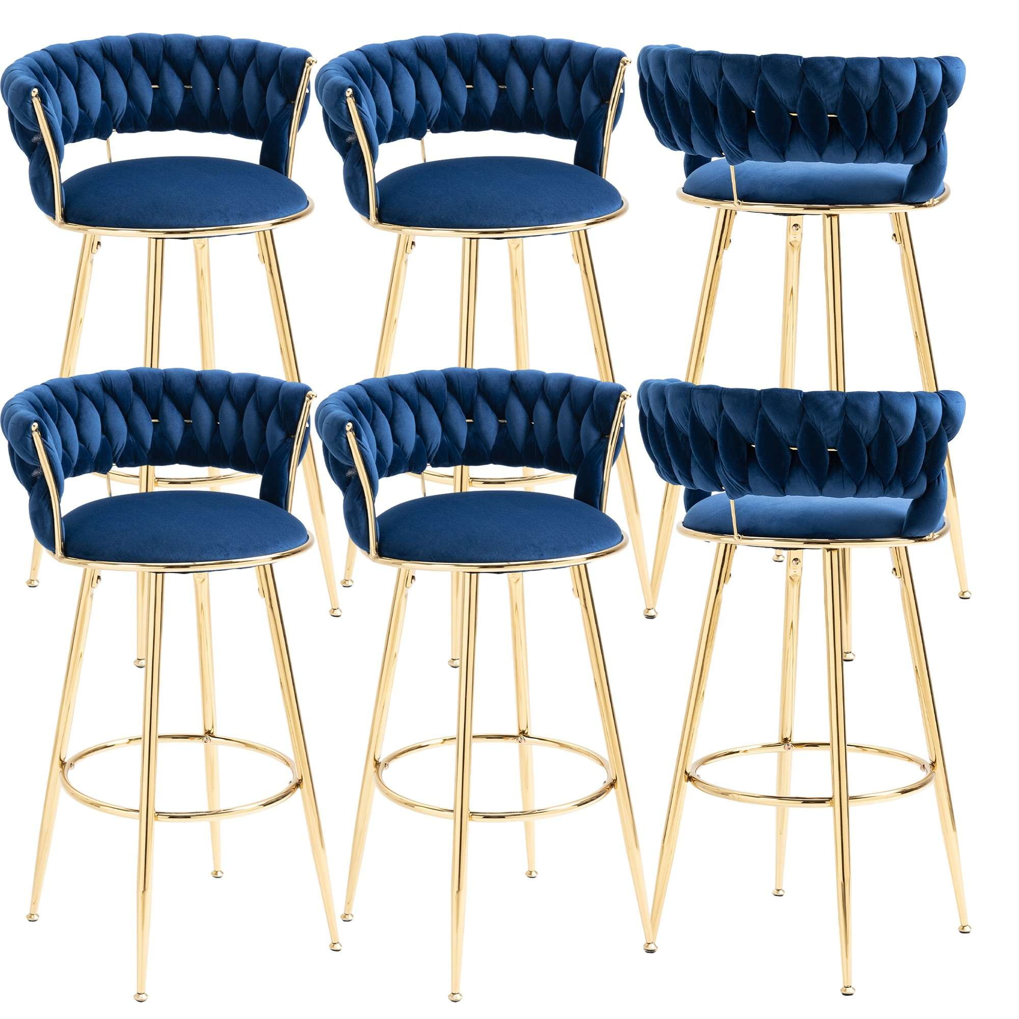 Counter Height Barstools, Bar Stools, Modern Velvet Upholstered Bar ...