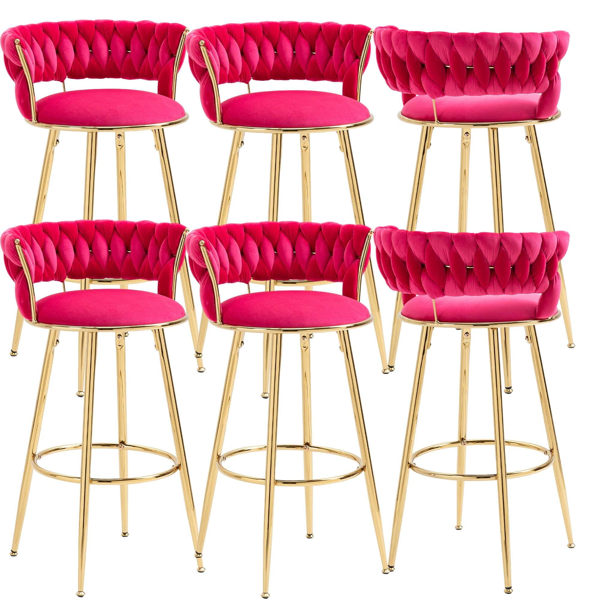 Counter Height Barstools, Bar Stools, Modern Velvet Upholstered Bar ...