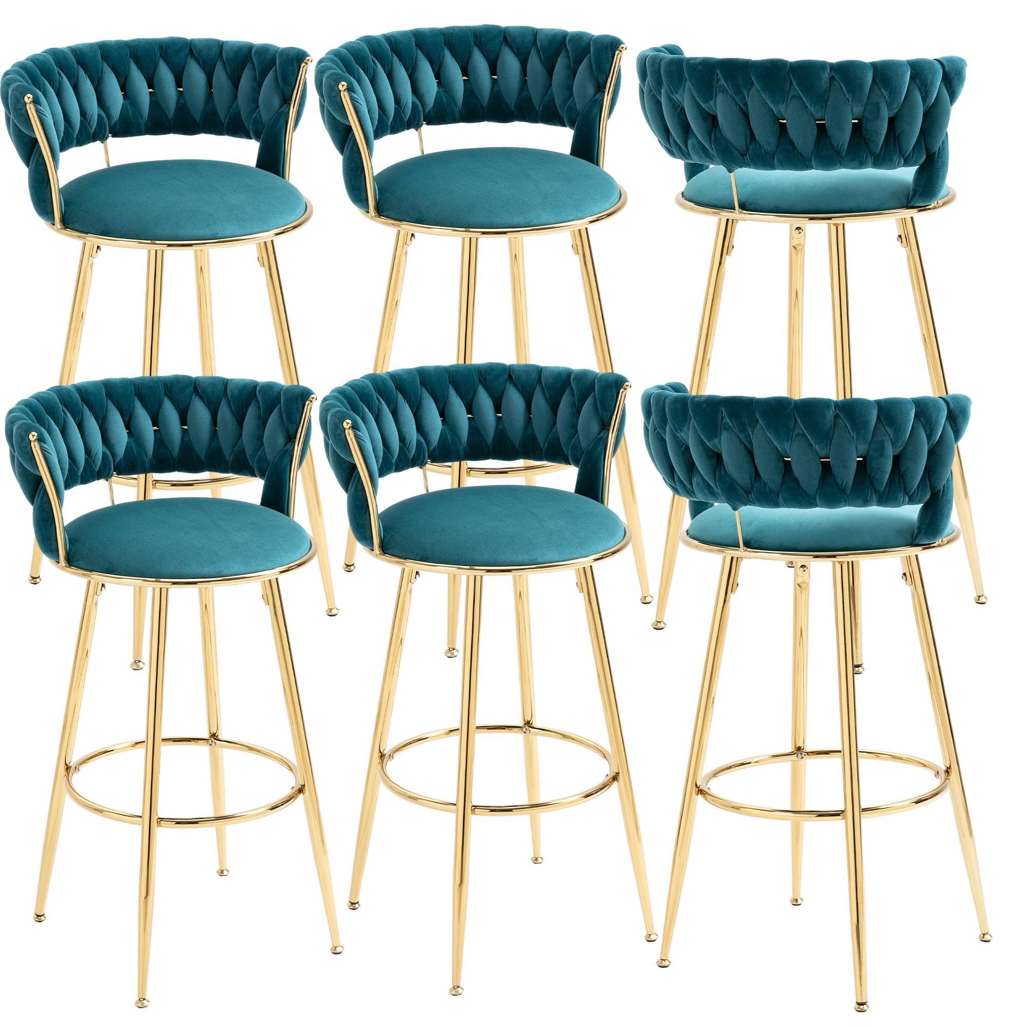 Counter Height Barstools, Bar Stools, Modern Velvet Upholstered Bar ...