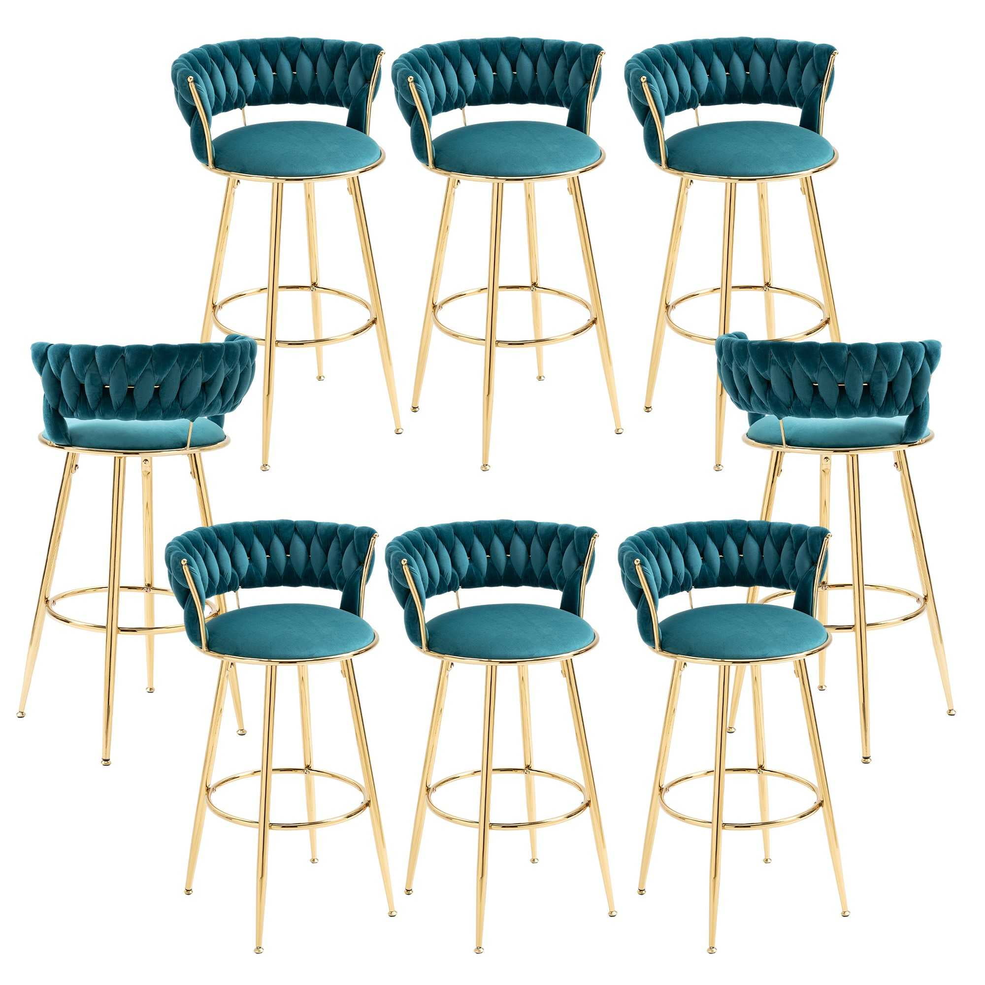 Counter Height Barstools, Bar Stools, Modern Velvet Upholstered Bar ...