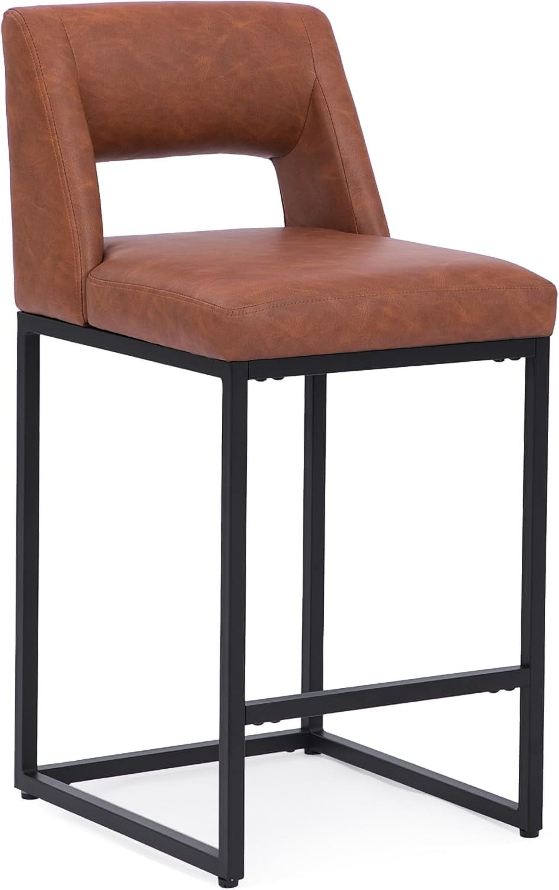 Counter Height Brown Bar Stool for Kitchen Counter Modern Bar Chair ...