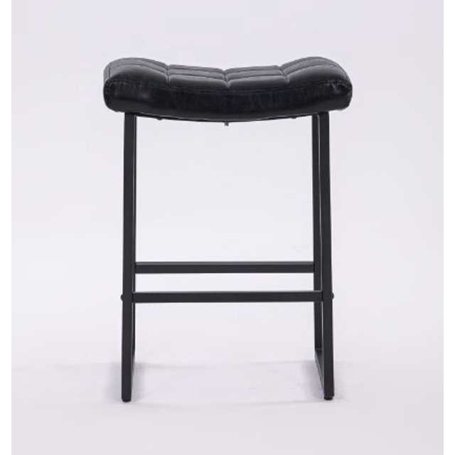 Counter Height Brown Bar Stools Set of 2 for Kitchen Counter Faux ...