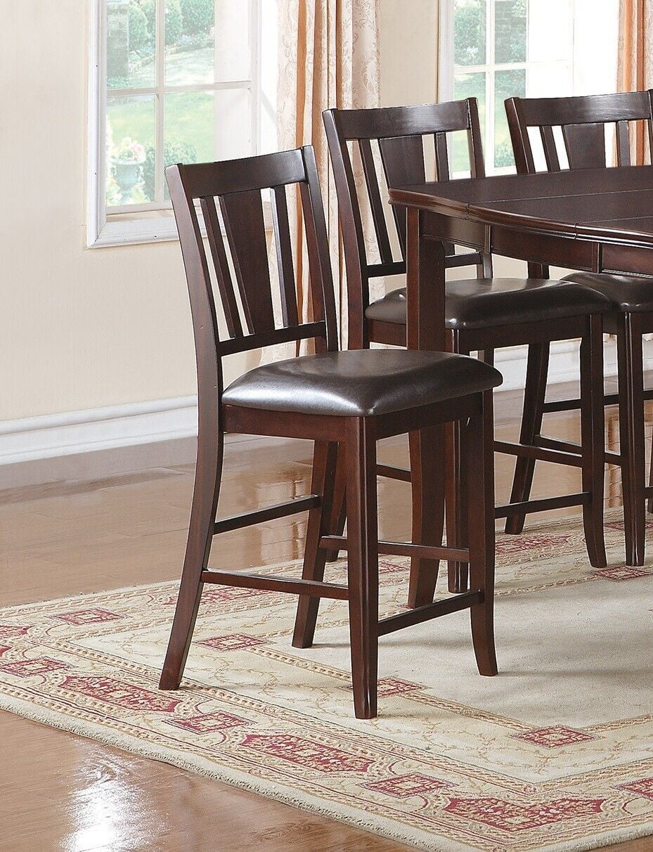 Counter Height Chairs Set of 2 Kitchen Dining Chairs Furniture Brown ...