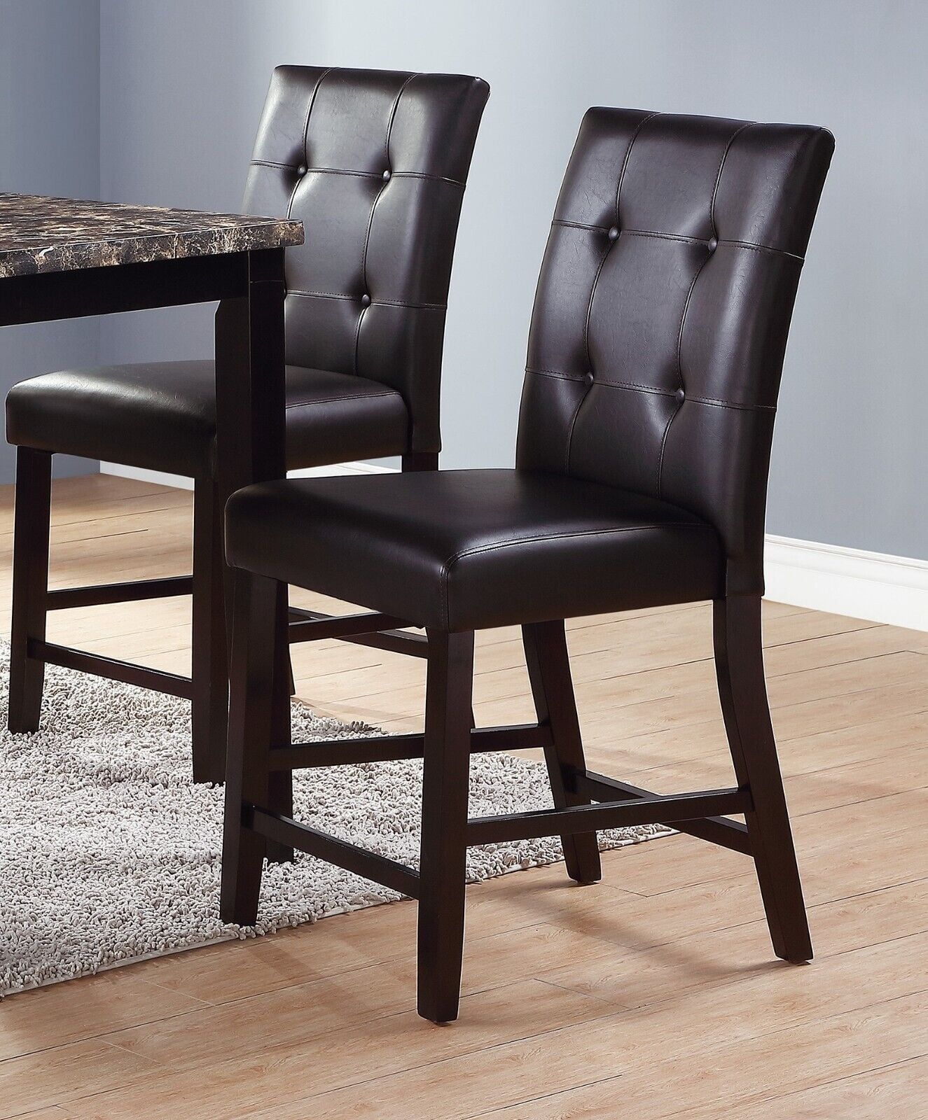 Counter Height Chairs Set of 6 Kitchen Dining Chairs Furniture Brown ...