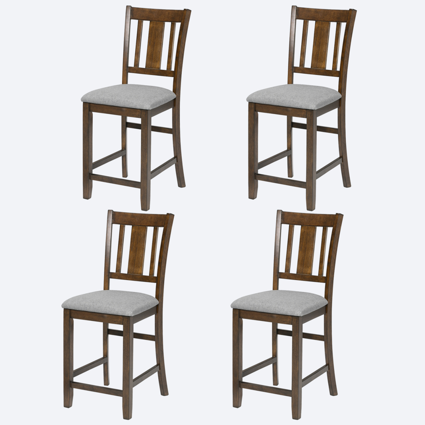 Counter Height Dining Chairs Set for 4 with Padded Seats, Adjustable ...