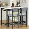 Walmart High Top Small Kitchen Dining Table Set for 3, Modern Tall Pub ...