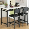 BTMWAY 3 Piece Pub Style Counter Height Dining Set for Small Spaces ...