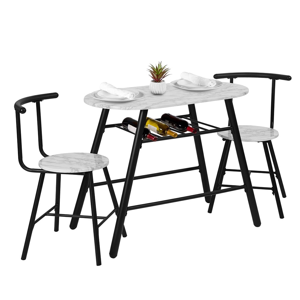 Counter Height Dining Set for 2, BTMWAY 3pcs High Top Breakfast Nook ...