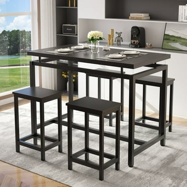 Giantex 4 Piece Dining Table Set, Counter Height Table Set, Space ...