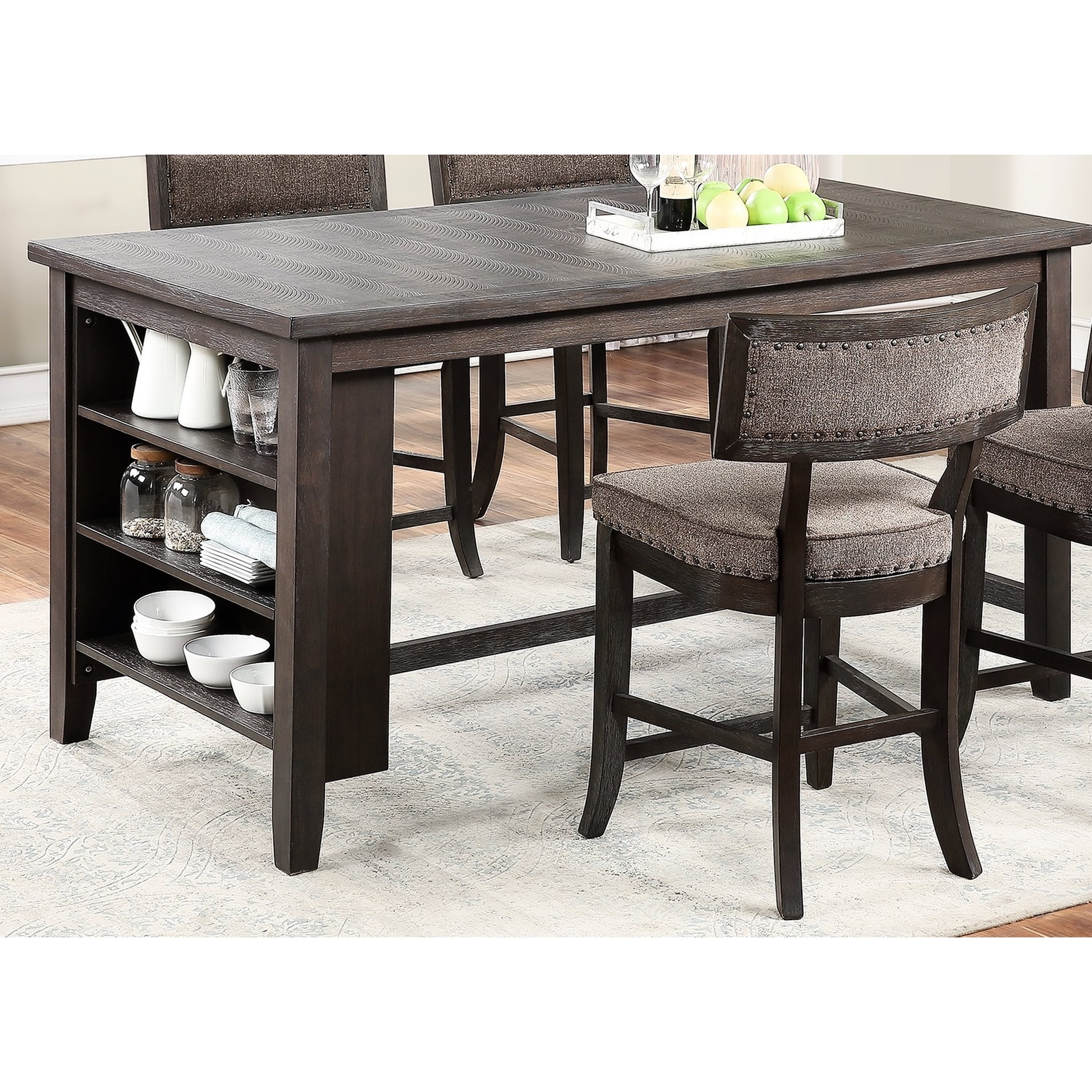 Counter Height Dining Table With Storage, Modern Rustic Design For ...