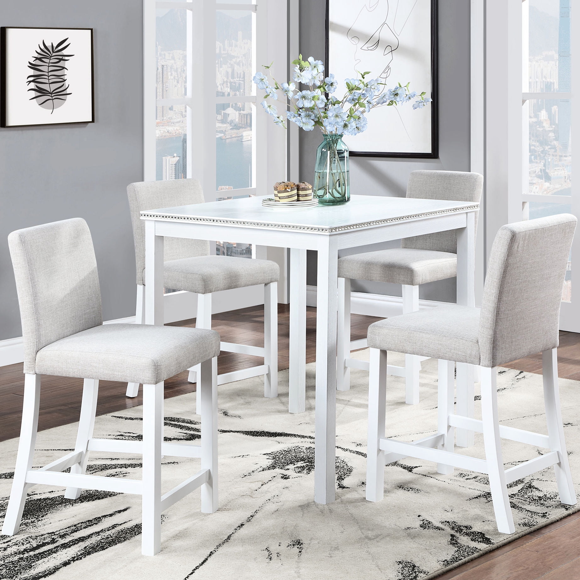 Counter Height Dining Table and Chair Group | Can Be Used in Different ...