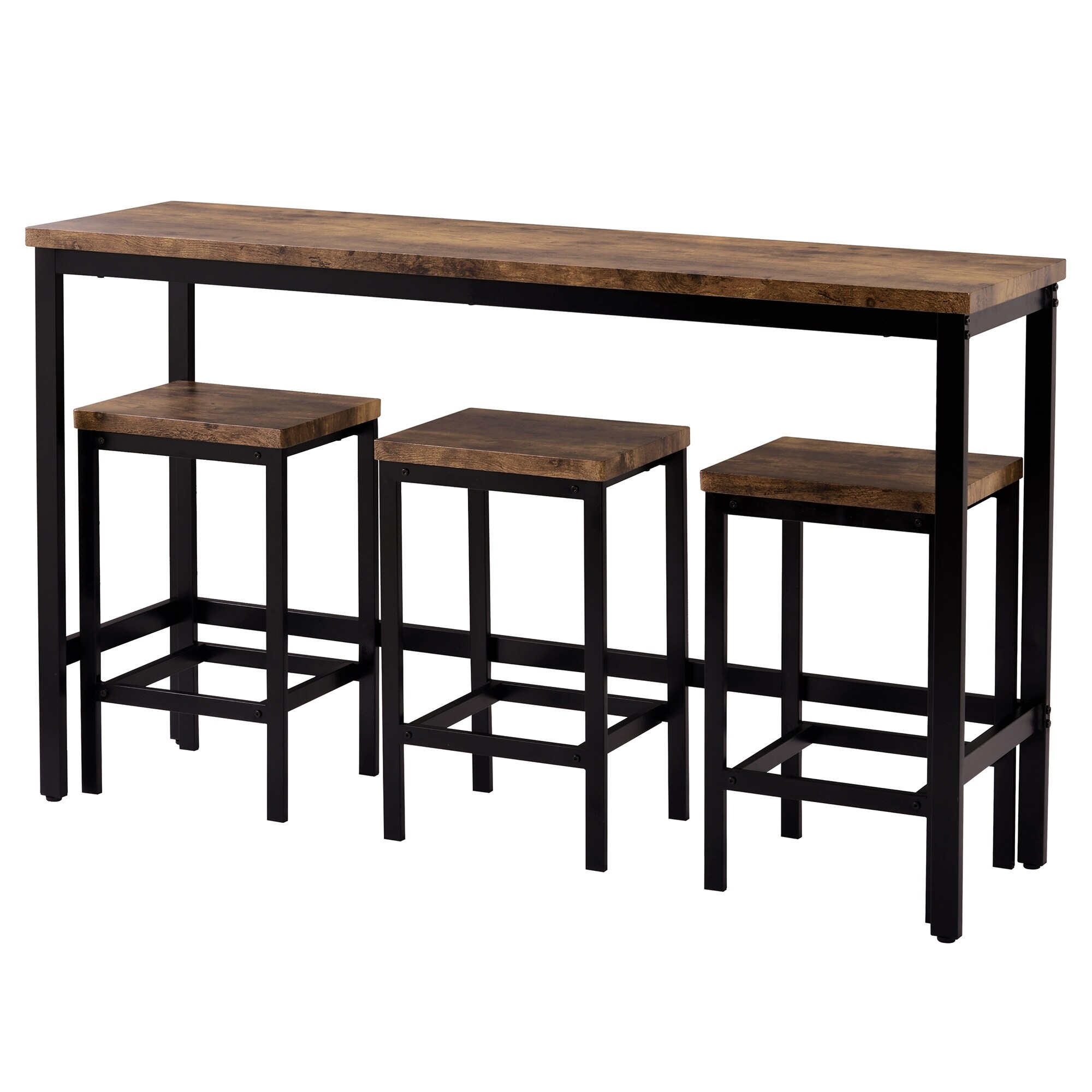 Counter Height Extra Long Dining Table Set with 3 Stools - Walmart.com