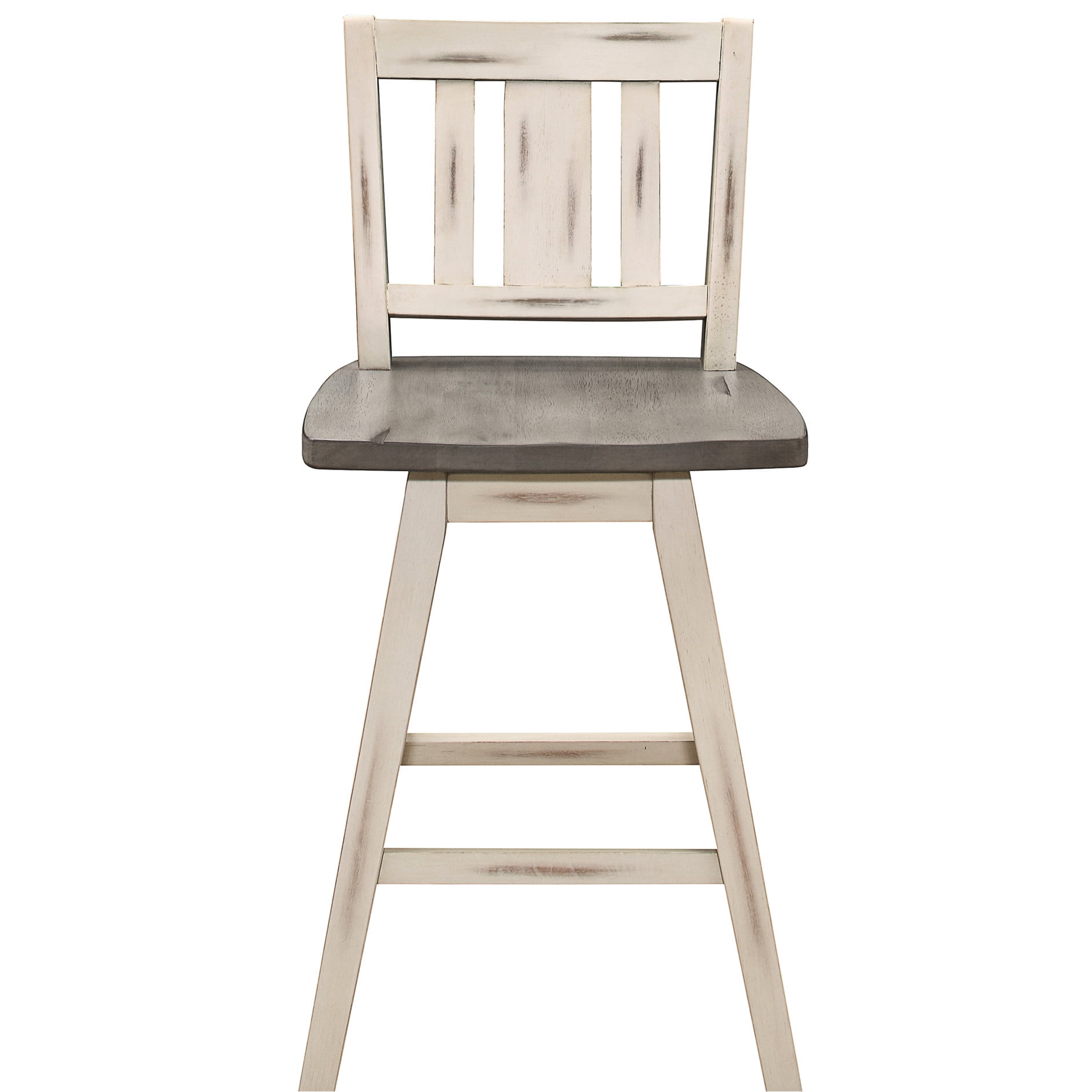 Counter Height Solid Wood Swivel Chairs with Vertical Slat Back for ...