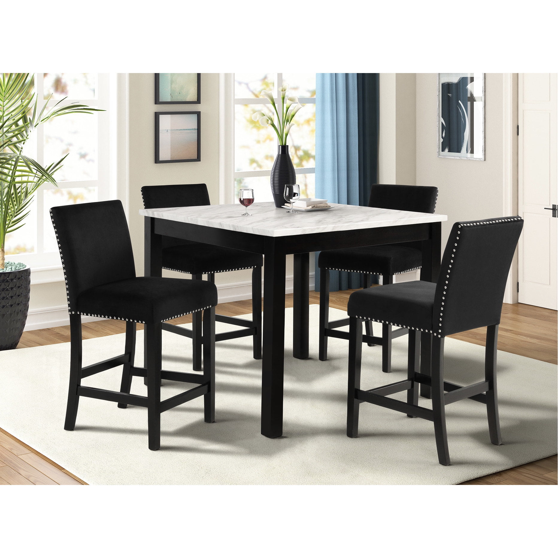 Counter Height Square Dining Set | Contemporary Dining Room Furniture ...