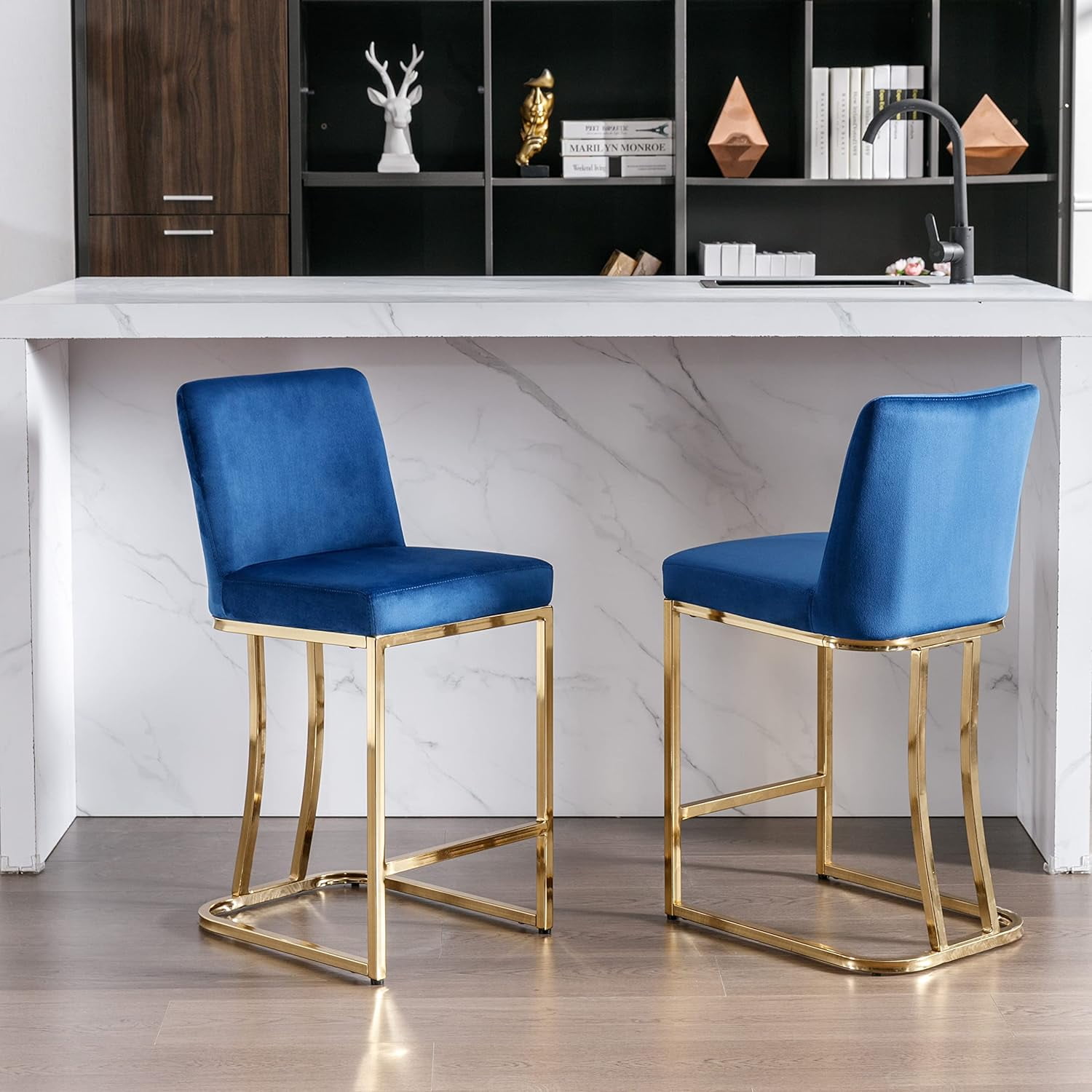 Counter Height Stools Bar Stools With Back Modern Pu Leather Kitchen Island Chairs