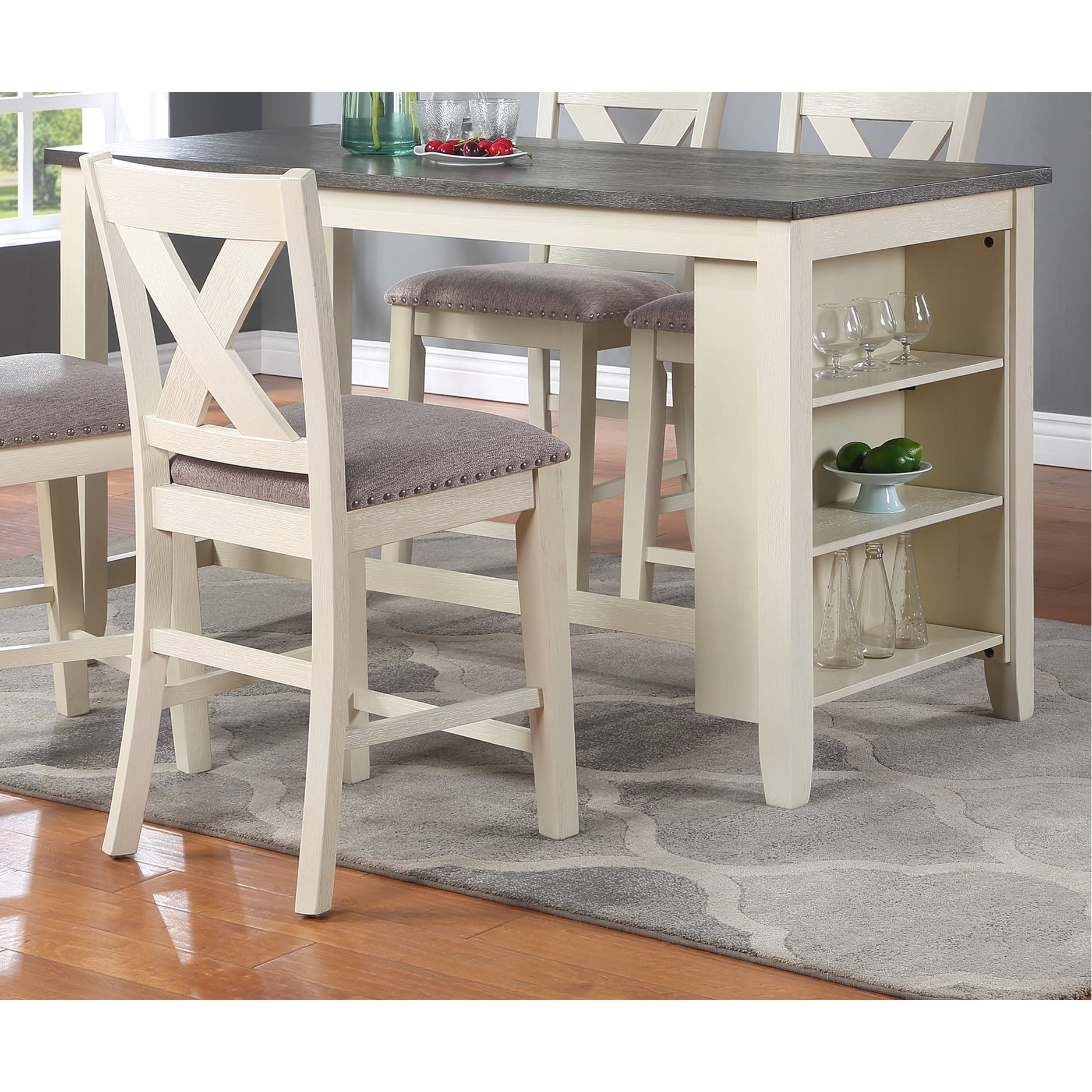Counter Height Storage Table For Dining, Modern Style With Leg Support ...