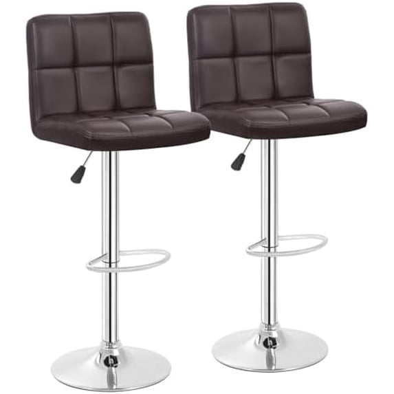 Counter Height Swivel Bar Stools PU Leather Padded with Back, Height ...