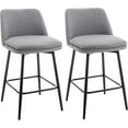 Counter Height Swivel Bar Stools Set of 2, Stools for Kitchen Counter ...