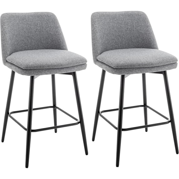 Counter Height Swivel Bar Stools Set of 2, Stools for Kitchen Counter ...