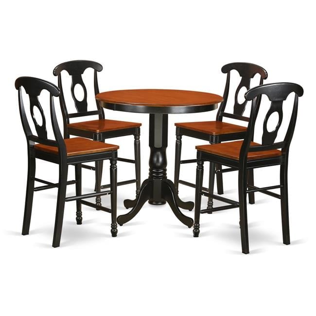 Counter Height Table & 4 Kitchen Dining Chairs, Black Finish - Walmart.com