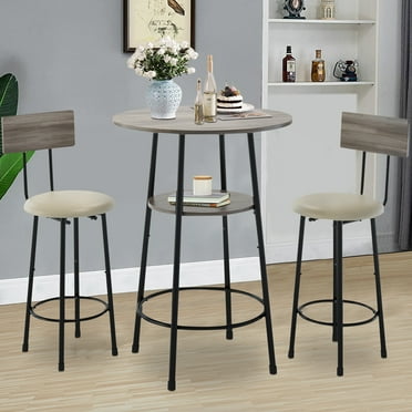 Sesslife 4-Piece Counter Height Bar Table Set with 3 Stools, Compact ...