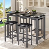 Counter Height Table Set of 5, Breakfast Bar Table and Stool Set ...
