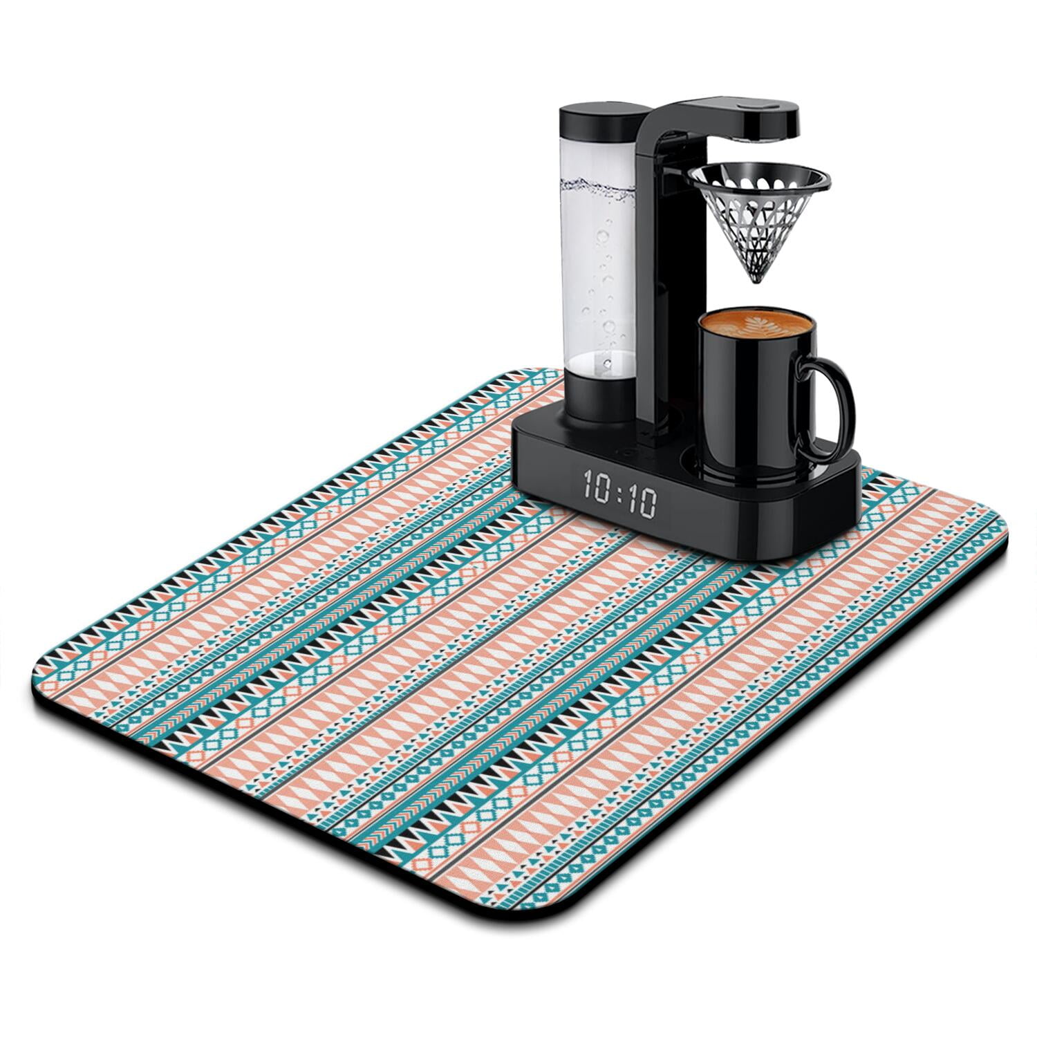 Counter Mat with Rustic Folk Style Design - Absorbent & Leak-Proof ...
