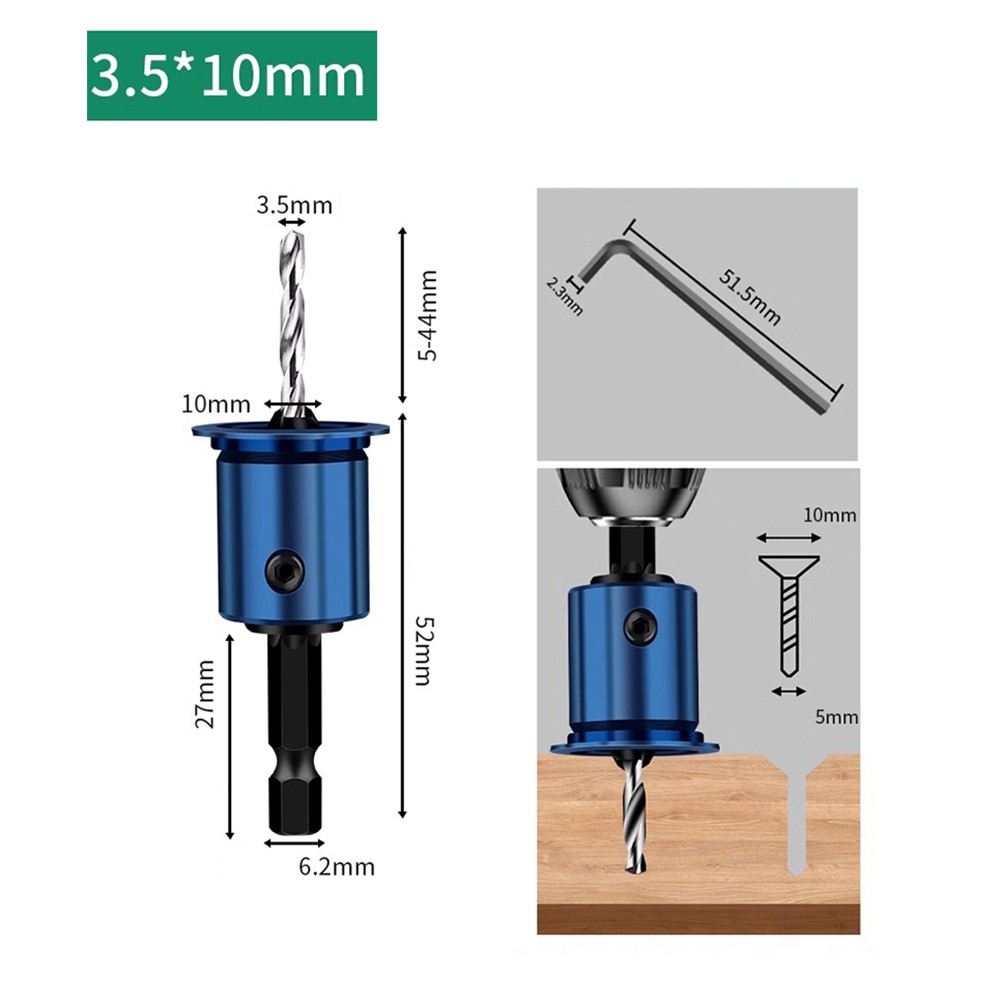 Counter Sink Drill Bit 10mm Shank Drill Bit Core Limiter Countersink ...