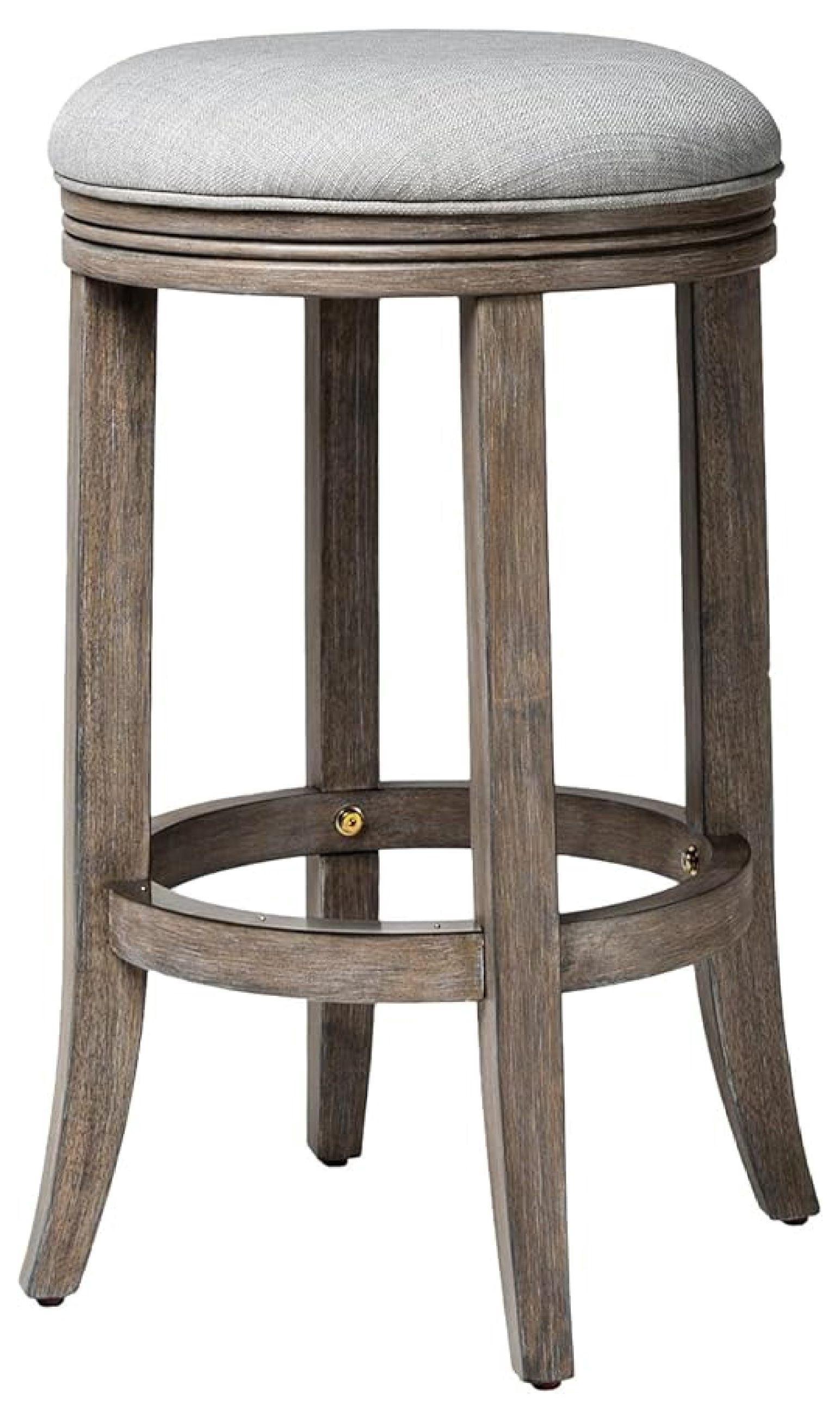 Counter Stool 26 Inch – Swivel Bar Stools with Footrest – Grey Fabric ...