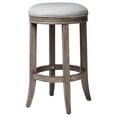 Counter Stool 26 Inch – Swivel Bar Stools with Footrest – Grey Fabric ...