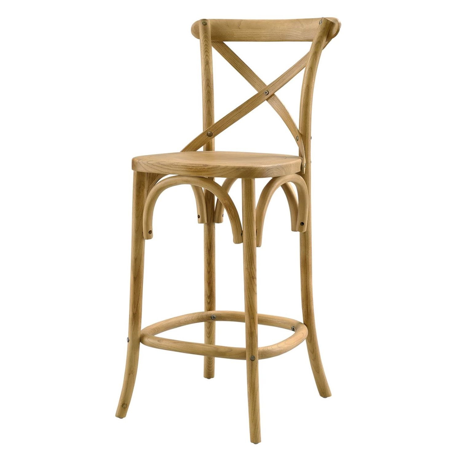 Counter Stool Chair, Natural, Wood, Bar Pub Cafe Bistro Dining Kitchen ...