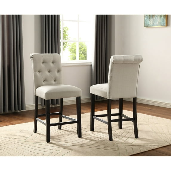 Counter Stool Set / Slightly Curved Backrest, Assembly Included ...