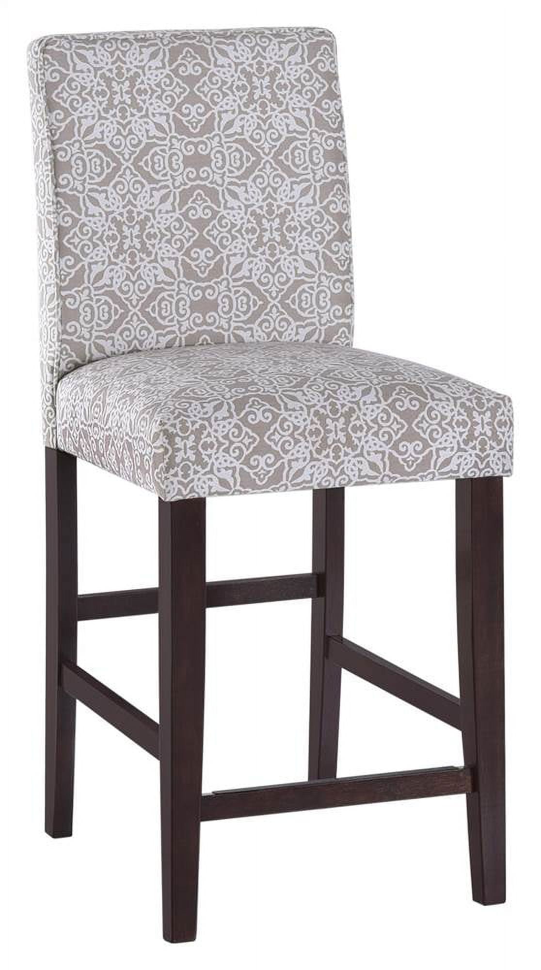 HomeFare Club Projects Damask 24 in. Upholstered Counter Stool ...