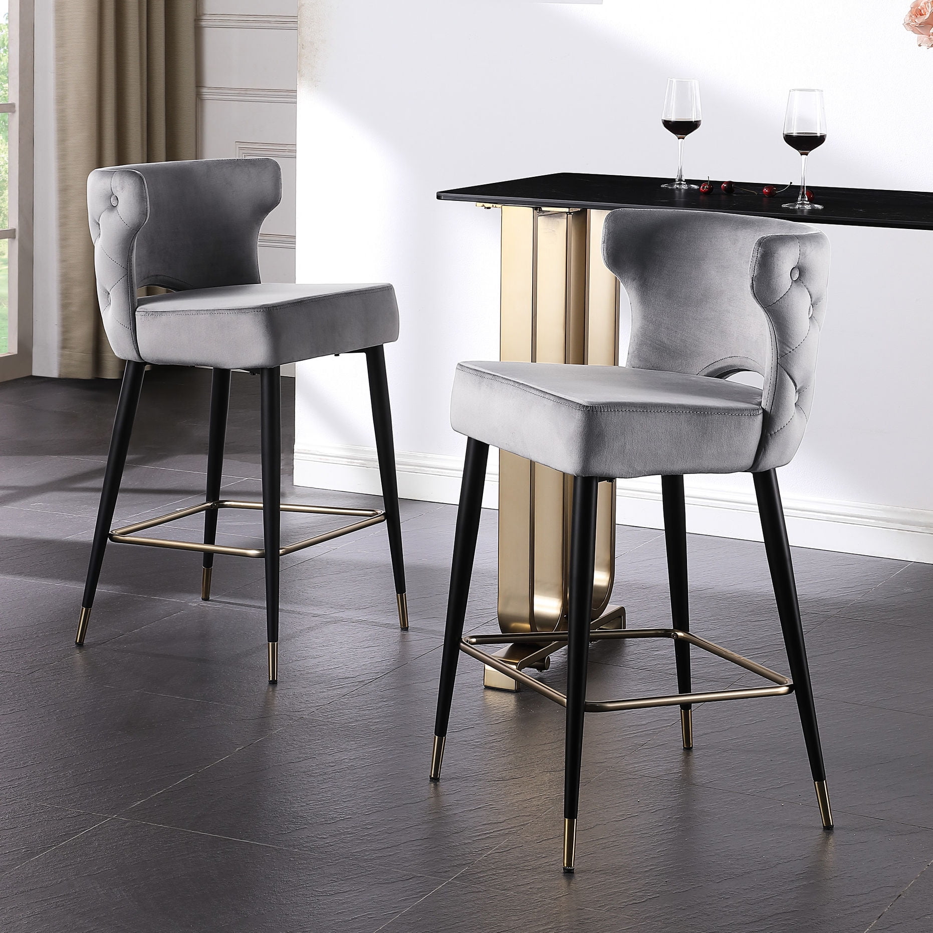 Counter Stool with Gold Tips | For Kitchen and Dining | Metal Structure ...