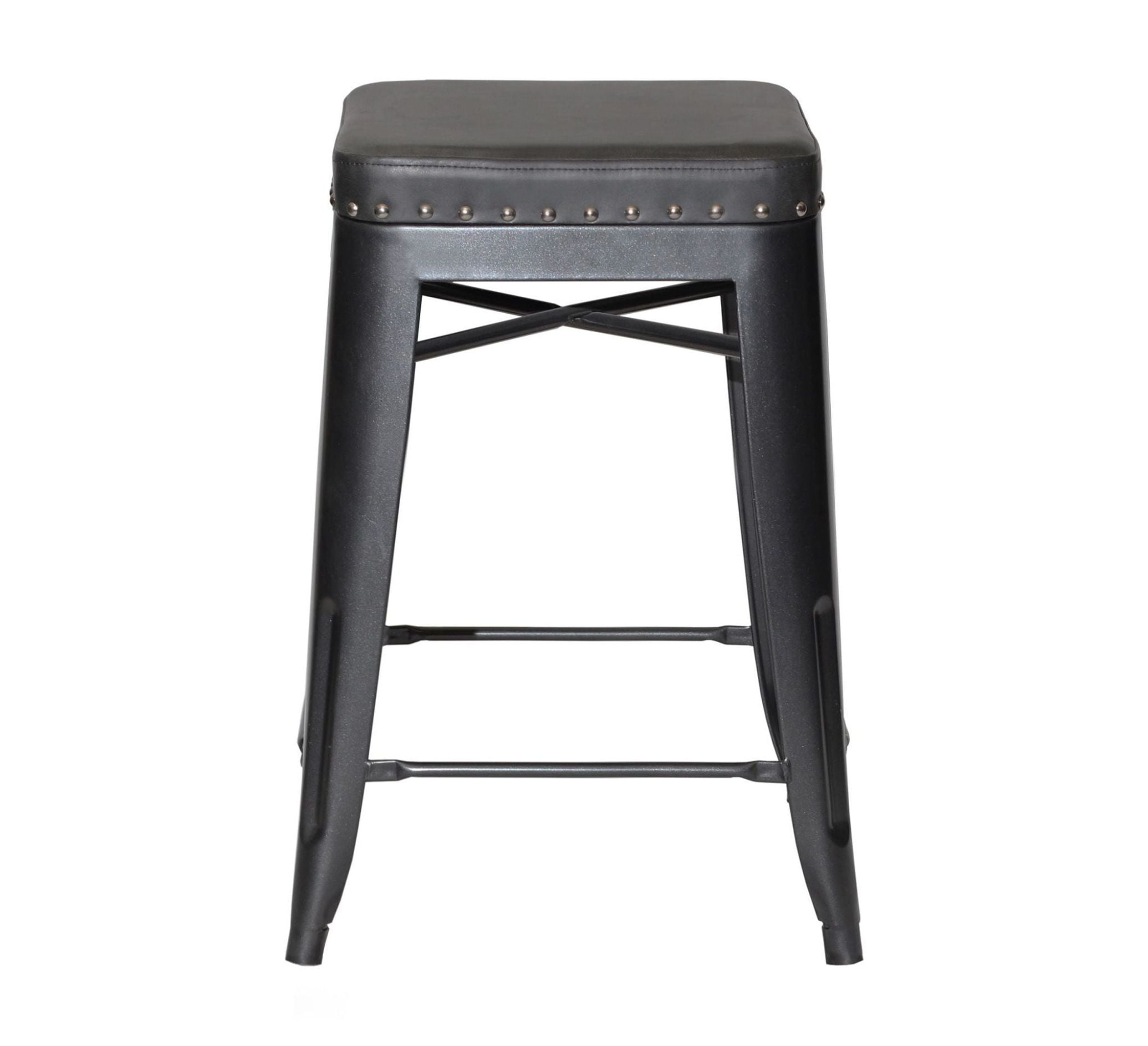 Counter Stools Set of 2 - Dark Gray - 24 Inch Seat Height - Fully ...