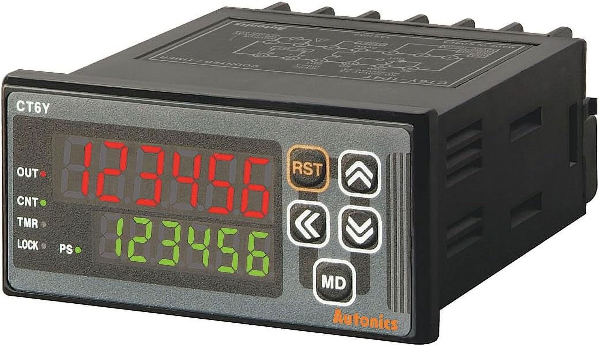 Counter/Timer, W72xH36mm, 6-Digit, LED, 1 Preset, PNP or NPN Input ...