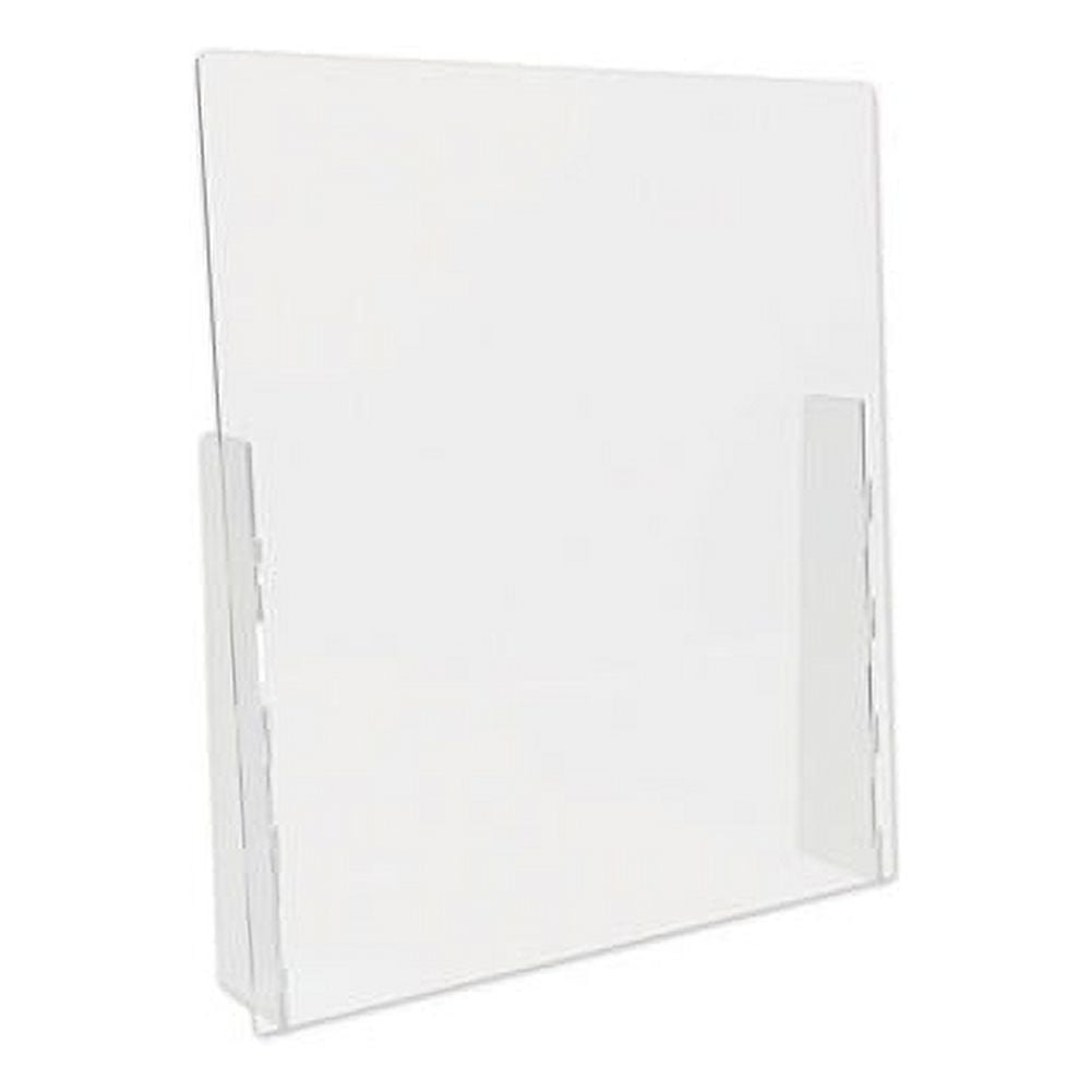 Counter Top Barrier with Pass Thru 31.75" x 6" x 36", Acrylic, Clear, 2 ...