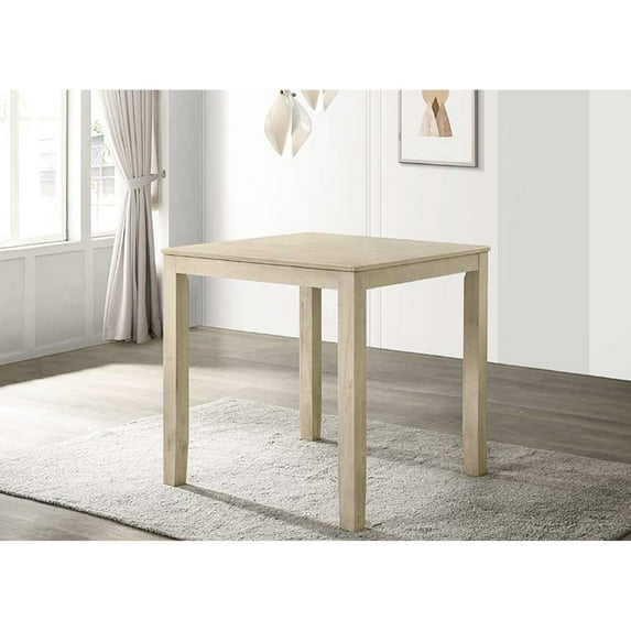 Counter height cream square table | In the dining room environment ...