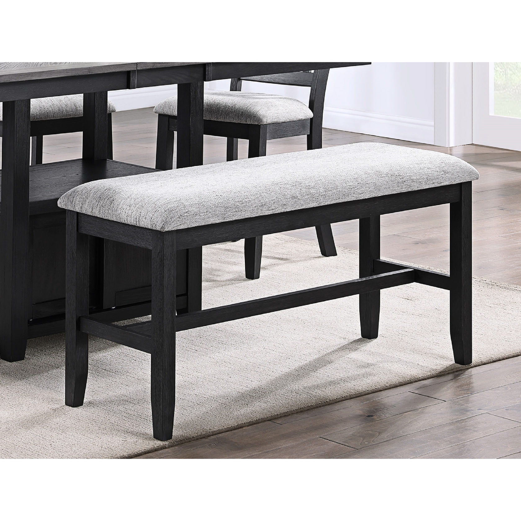 Counter height dining bench with solid wood / Farmhouse style and light ...