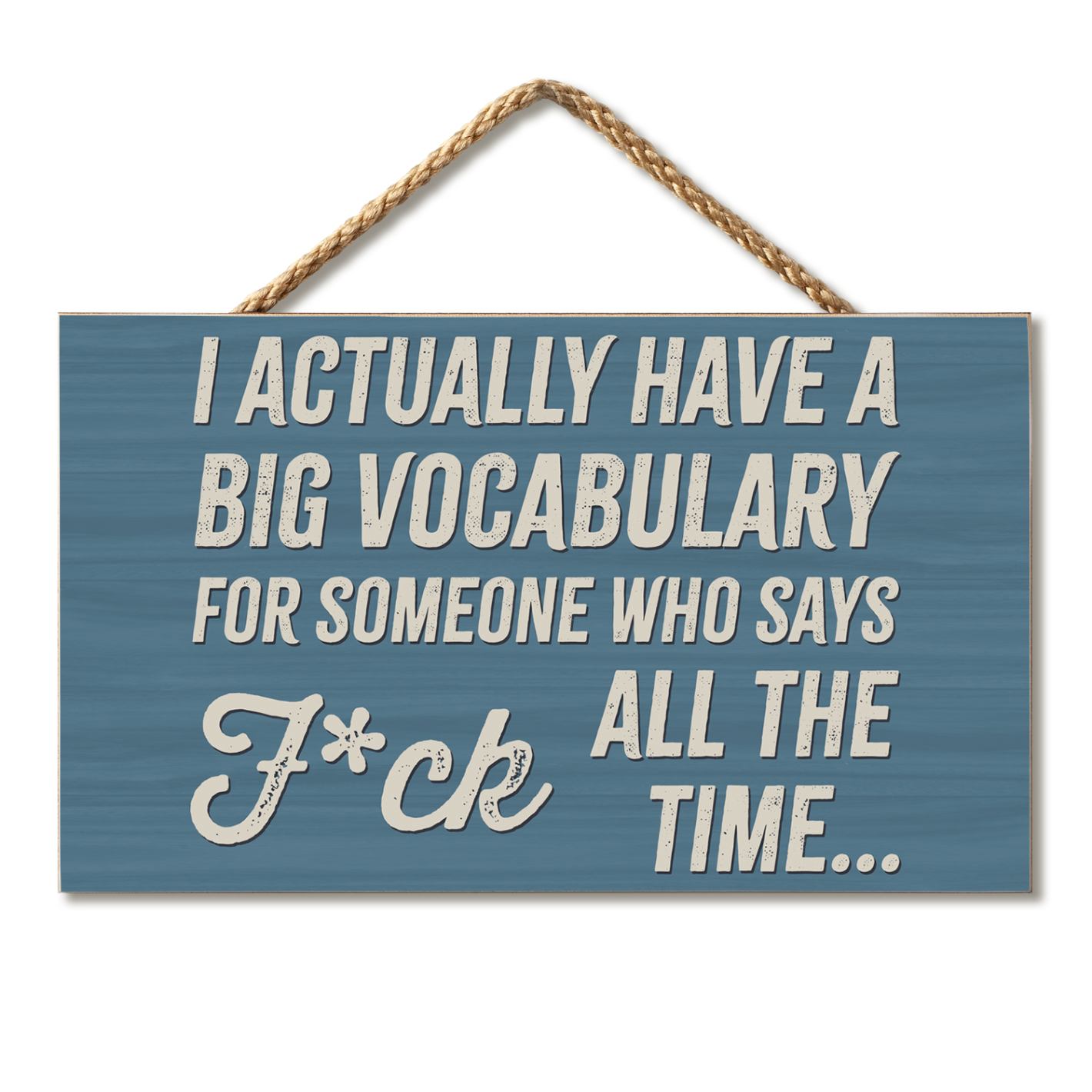 CounterArt "Big Vocabulary" Humorous Hanging Wood Wall Sign - Walmart.com
